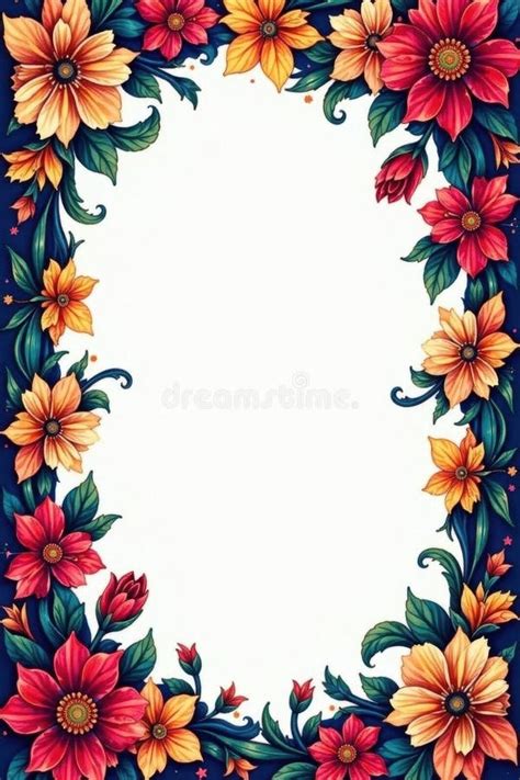 Intricate Swirling Floral Pattern Forming A Frame Border Wedding Elegant Stock Illustration