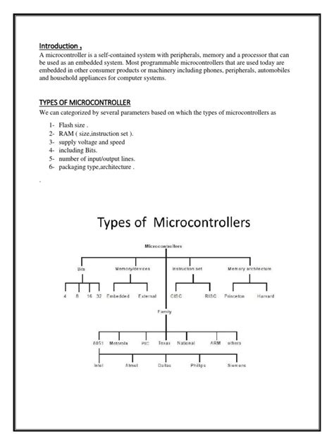 Types Of Microcontrollers Pdf Microcontroller Embedded System