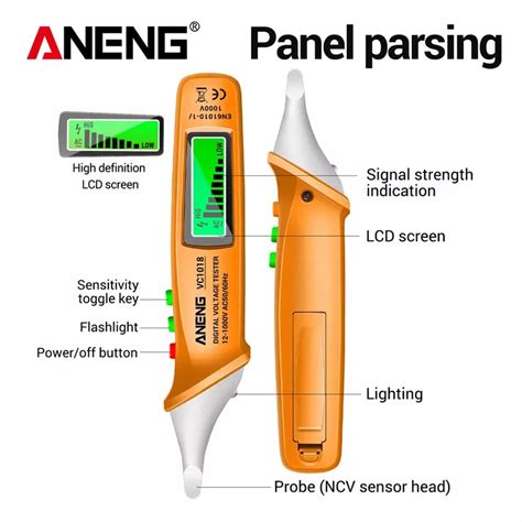 Aneng 4 18 전기 센서 테스터 펜 디지털 지능형 Ac 전압 측정기 1000v 전압계 부저 감지기 전동 공구 측정