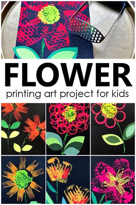 Flower Art Project Using Kitchen Utensil Prints Fantastic Fun And Learning