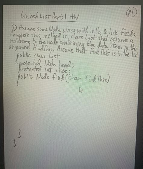 Solved Ce Linked List Part 1 Hw Assure Some Node Class