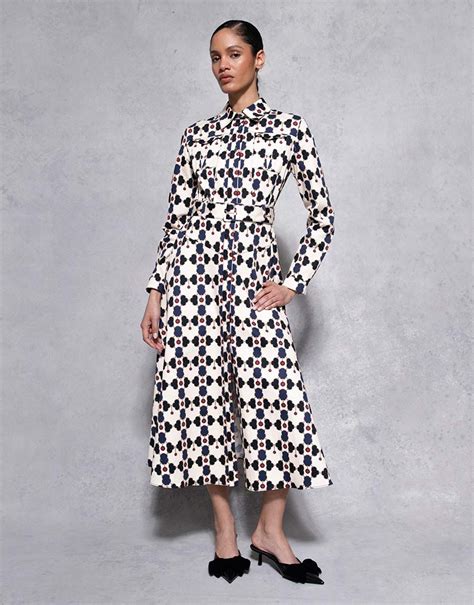 Briele Cotton Midi Dress Beige Lock Sale Cotton Midi Dress Midi