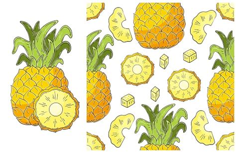 부엌 대중음식점 또는 상점을 위한 이음새가 없는 본 손으로 그리기 스타일로 설정 과일에 대한 스톡 벡터 아트 및 기타 이미지 과일 그래픽 프린트 디자인 Istock