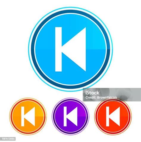 이전 트랙 아이콘 플랫 디자인 둥근 버튼 세트 일러스트 디자인 개념에 대한 스톡 벡터 아트 및 기타 이미지 개념 개념과 주제 등 Istock