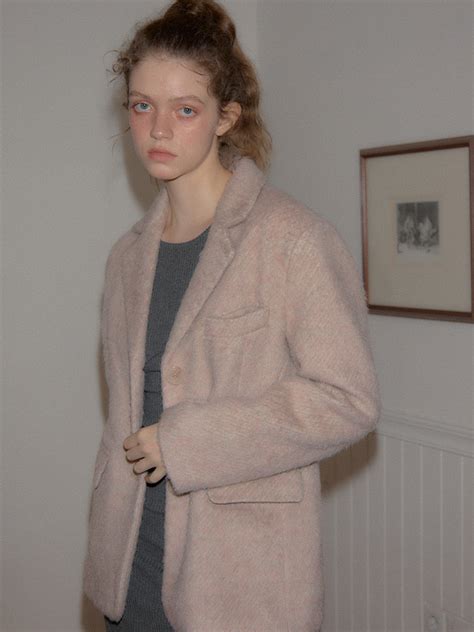 살롱 드 욘 살롱드욘 롱헤어 하프 코트 핑크 Long Hair Half Coat Pink 위시버킷