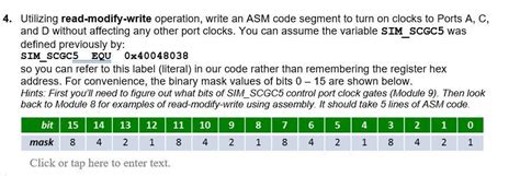 Solved 4 Utilizing Read Modify Write Operation Write An