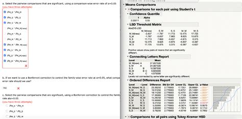 Solved A Select The Pairwise Comparisons That Are