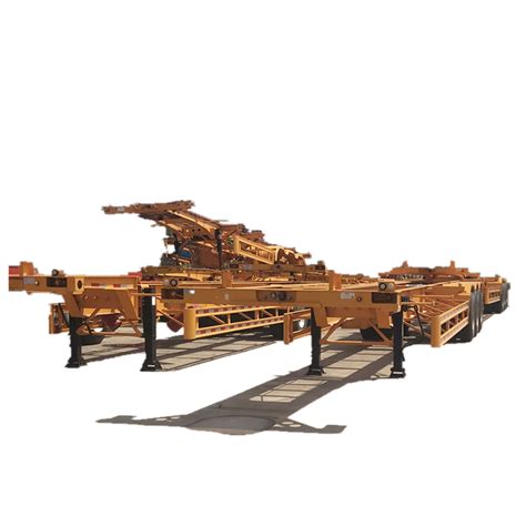 รถกึ่งพ่วงบรรทุกตู้คอนเทนเนอร์สามเพลา 40 ฟุต คุณภาพสูง รถกึ่งพ่วงบรรทุกตู้คอนเทนเนอร์สามเพลา 40