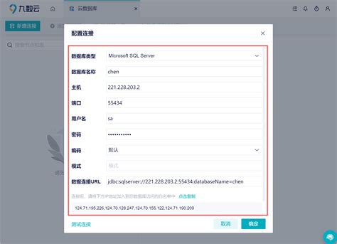 Microsoft SQL Server 数据连接 九数云帮助文档