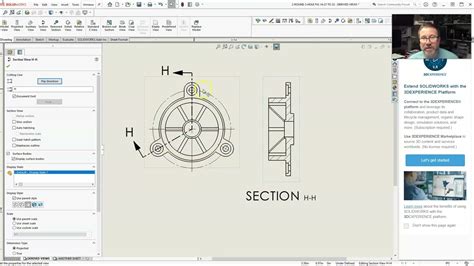 SolidWorks Drawings Derived Views Aligned Section YouTube