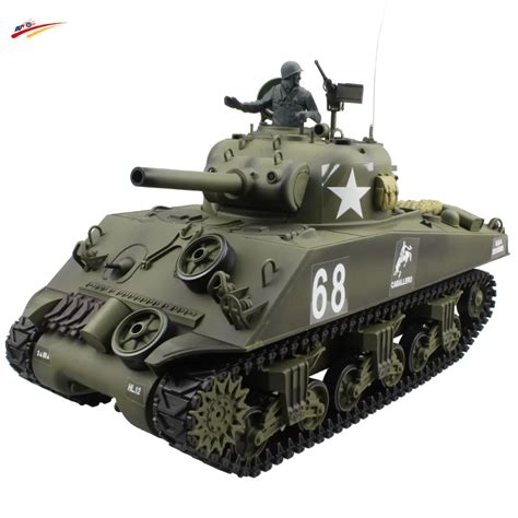 RC Tank 2.4G 1/16 US M4A3 Sherman Tank Howitzer AirSoft RC Battle Tank ...
