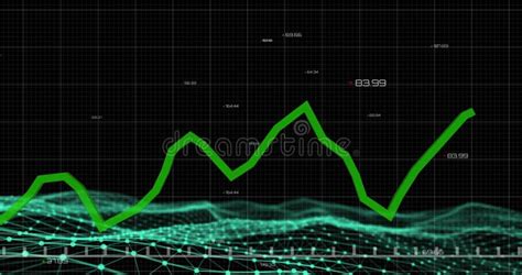 Digital Graph Displaying Fluctuating Data Trends On Futuristic Interface Screen Stock Image