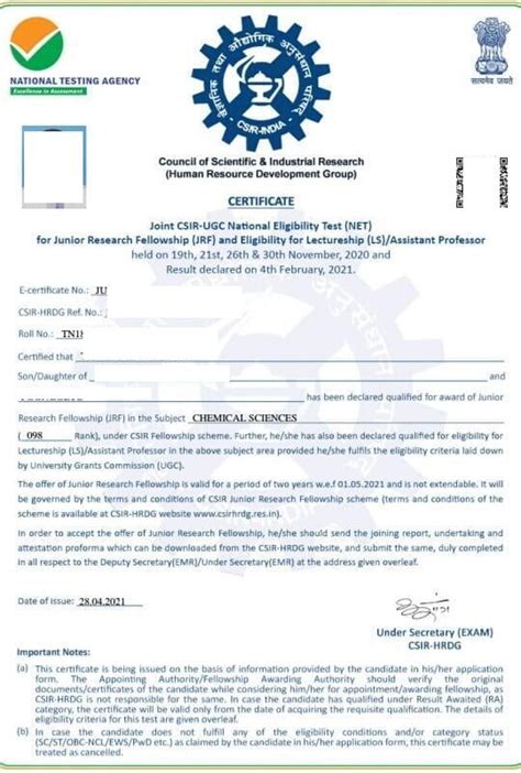 Csir Net Certificate Validity Know The Validity Of Csir Net Certificate