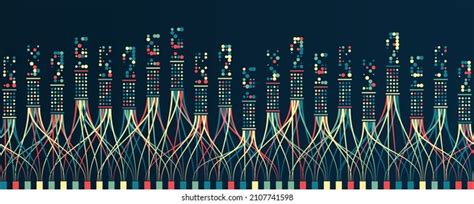 Big Data Visualization Dynamic Array Information Stock Vector Royalty Free 2107741598