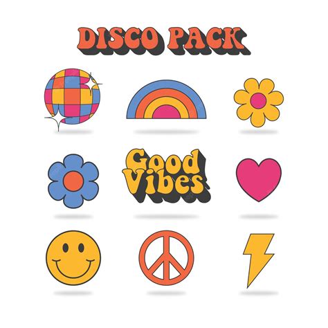 디스코 레트로 팩 프리미엄 벡터