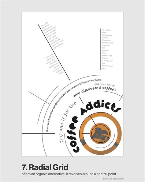 Radial Grid Graphic Poster Design Coffee Theme Typographic Poster Graphic Poster Coffee Poster