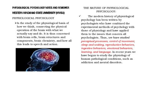 Module I Cs Intro To Physiological Psychology And Behavioral Connections