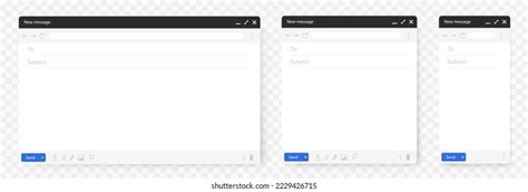 Set Email Interface Template Browser Window Stock Vector Royalty Free