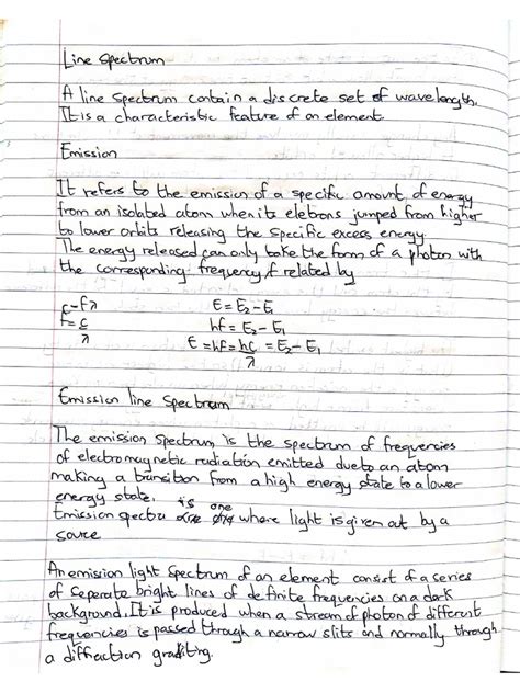 Line Spectrum Pdf