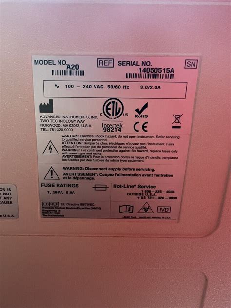 Advanced Instruments Advanced Automated Osmometer A2o Wiley Biomedical