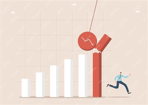 Premium Vector Man Runs From Falling Graph