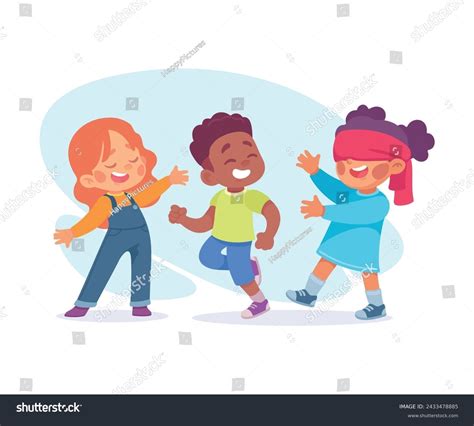 Happy Boy Girl Playing Hide Seek Stock Vector Royalty Free 2433478885