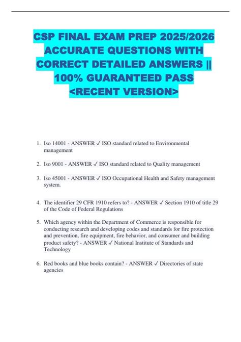 Csp Final Exam Prep 2025 2026 Accurate Questions With Correct Detailed Answers 100