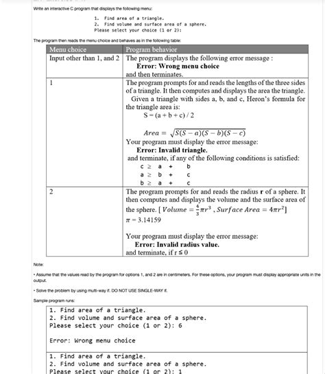 Solved Write An Interactive C Program That Displays The Chegg Com