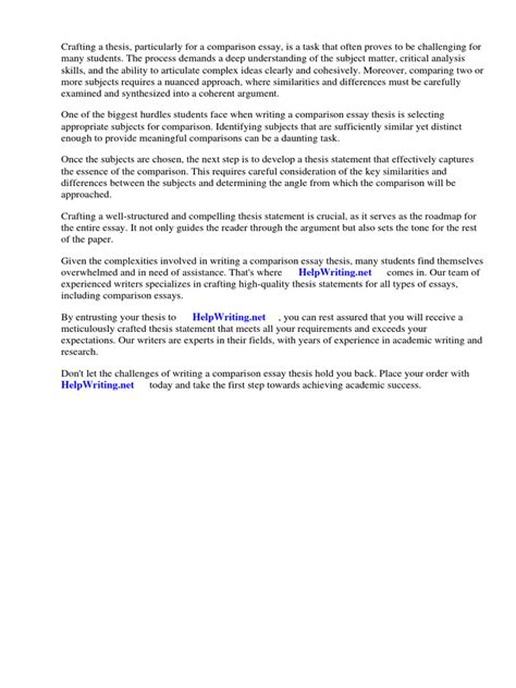 Writing A Comparison Essay Thesis Pdf Essays Thesis