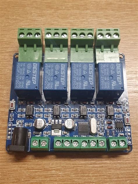 12v Modbus Rtu 4 Way Relay Module Stm8s103 4 Road Input Rs485