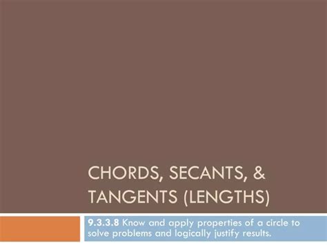 Ppt Chords Secants And Tangents Lengths Powerpoint Presentation