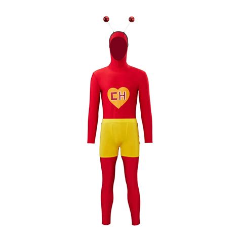 El Chapulin Colorado Cosplay Costume Red Hoodie Jumpsuit With Antennae