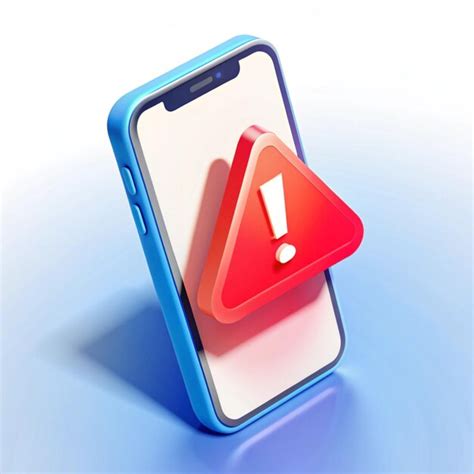 3d Alert Message In Phone Illustration Smartphone With Exclamation Sign Mobile Phone Alert