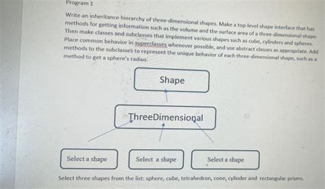 Solved Program 1 Write An Inheritance Hierarchy Of