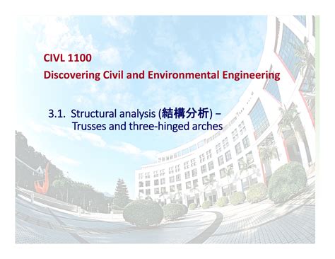 I 3 1 Structral Analysis Trusses And Three Hinged Arches 2023s 3 Structural Analysis 結構分析 −