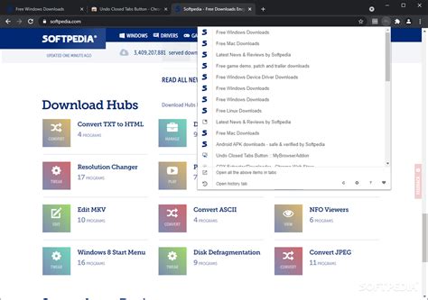 Undo Closed Tabs Button Download Softpedia