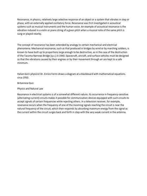 Understanding Resonance Pdf Young Adult Science And Mathematics