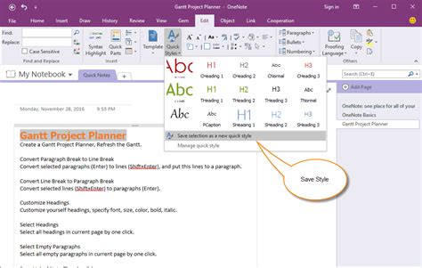 Customize And Apply Headings Style In OneNote Office OneNote Gem Add Ins
