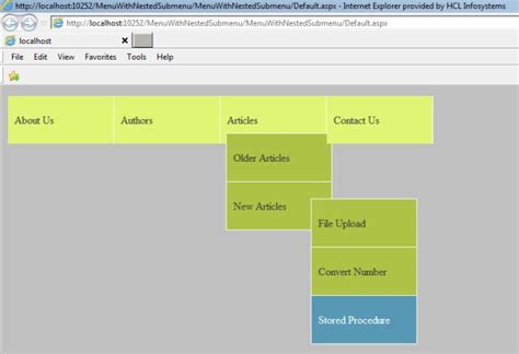 Dynamic Display Menu Using Html List Tag And Css In Aspnet