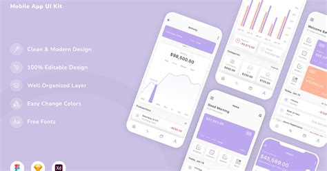 fintech mobile app ui kit ux and ui kits ft financial and banking envato