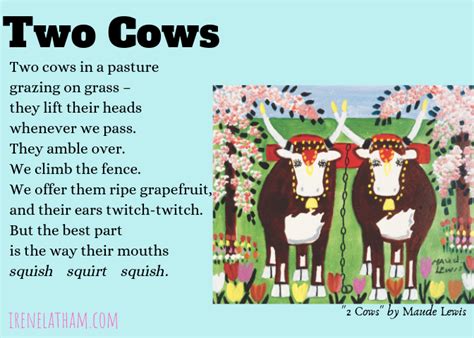 Live Your Poem Artspeak Happy Poem Two Cows By Irene Latham