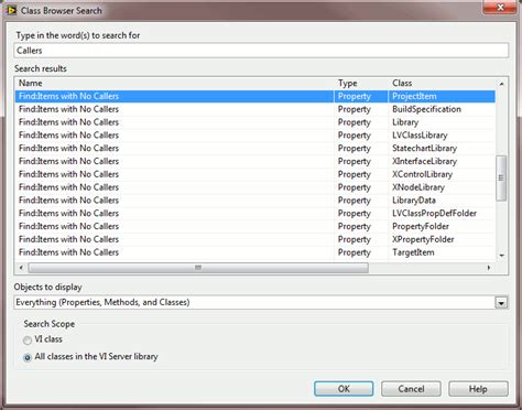 programmatically find items with no callers ni community