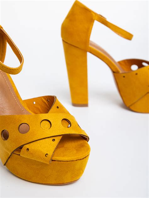 Sandale Dama Galbene Din Material Textil Genista Kalapod