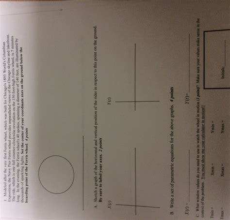 Solved Please Help Me With This Ferris Wheel Problem Its Chegg