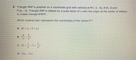 solved 5 triangle mnp is graphed on a coordinate grid with
