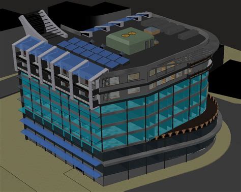 3d Office Building Elevation View