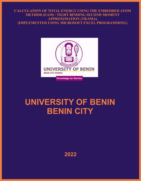 Calculation Of Total Energy Using The Embedded Atom Method Best