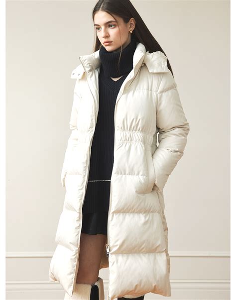 투웨이 덕다운 롱 패딩 아이보리