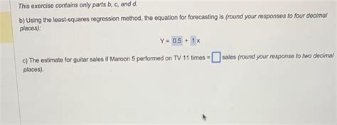 B Using The Least Squares Regression Method The