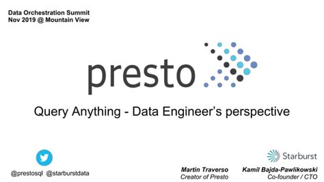 Presto Query Anything Data Engineers Perspective Pdf